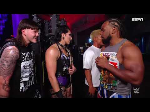 Rhea Ripley, Dominik Mysterio y Xavier Woods en BackStage - WWE RAW 8 de Mayo 2023 Español ...
