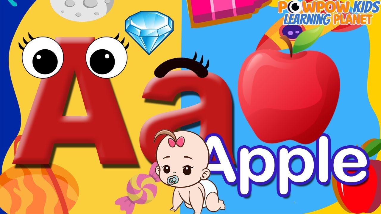 ABC PHONIC SONG A IS FOR APPLE TODDLER NURSERY RHYME KINDER | POWPOW KIDS LEARNING PLANET - YouTube