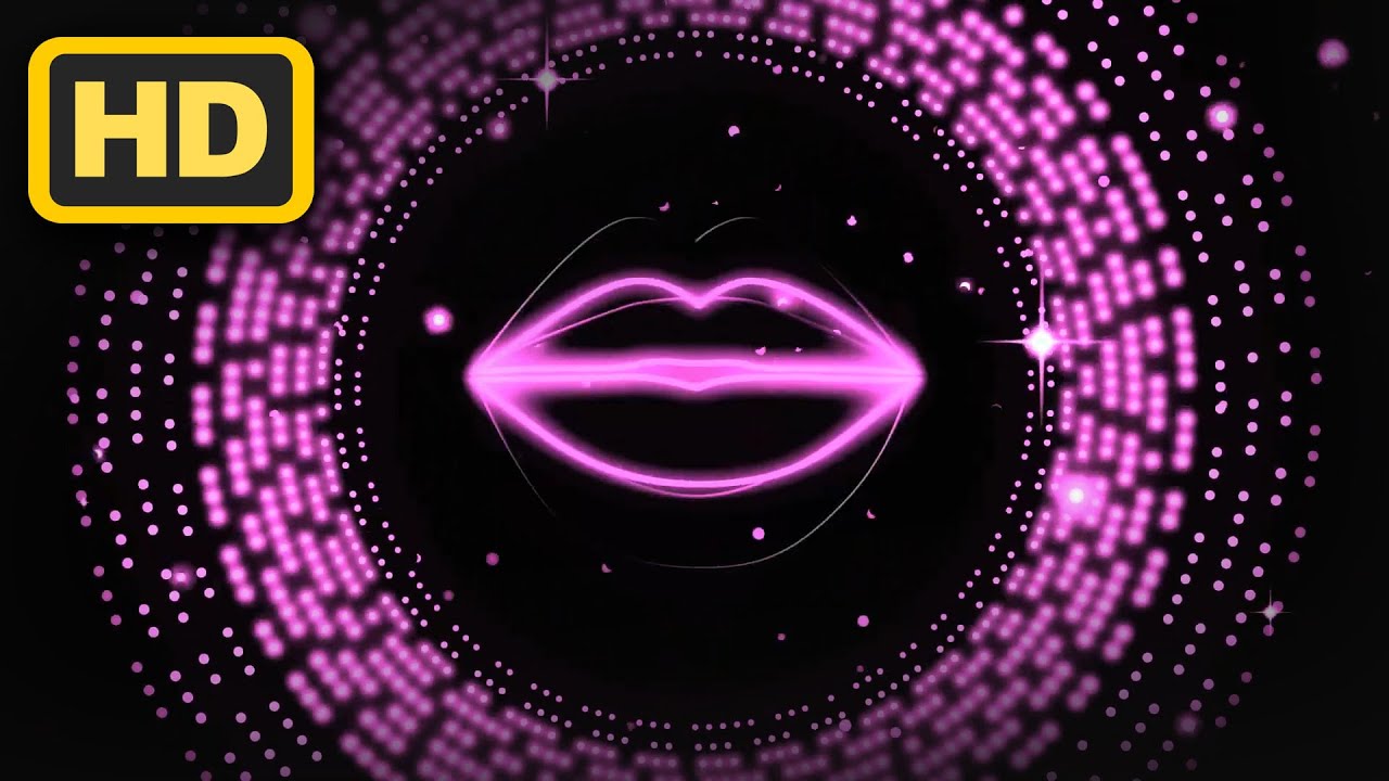 Animated Neon Lips | DJ Visuals, VJ Loops | Background Video For Stage ...