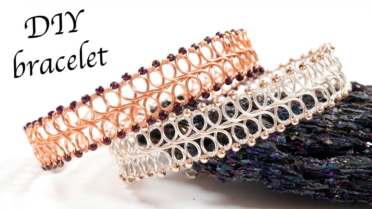 Intertwining loops wirework bracelet tutorial - YouTube