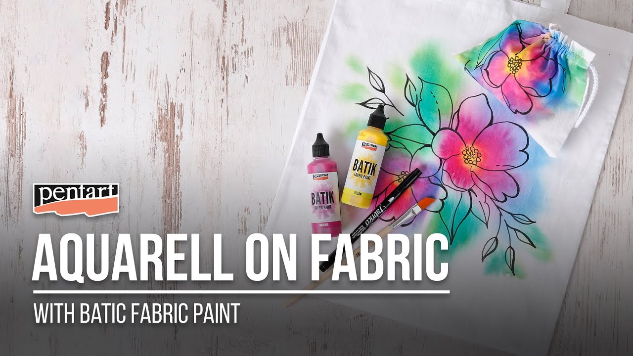 Aquarell on fabric with Batic fabric paint // Akvarell textilen ...
