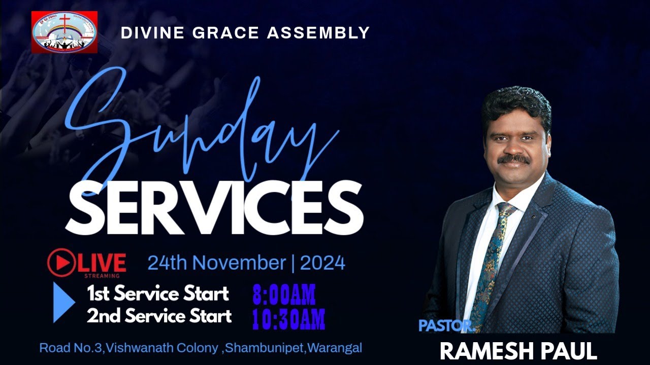 🔴 Sunday Service || Pastor Ramesh Paul || Divine Grace Assembly || 24 ...