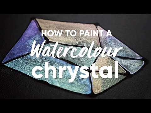 How to Paint an Iridescent Watercolour Chrystal - YouTube