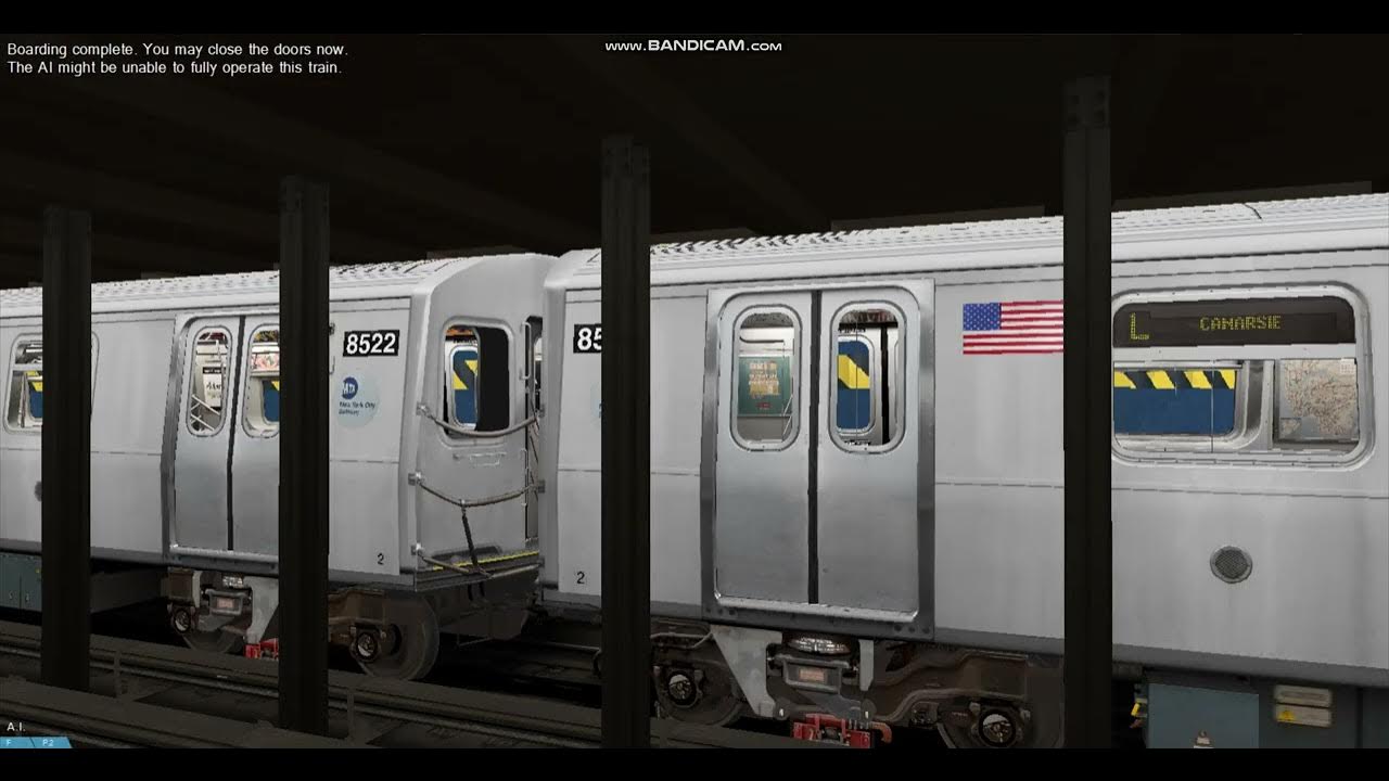 Openbve 3D 2020 R160A Alstom L train Arriving & Departing at 1st Avenue - YouTube