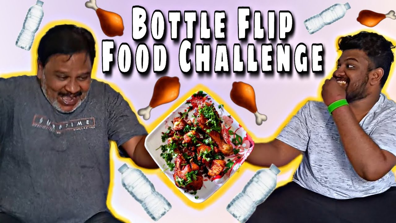 Bottle Flip Food Challenge With Dad - YouTube