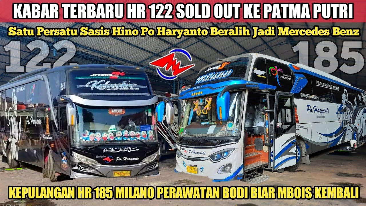 DIAM² PO HARYANTO HR 122 SOLD OUT KE BUS PATMA PUTRI, HR 185 MILANO REPAINT BODI DI GARASI - YouTube