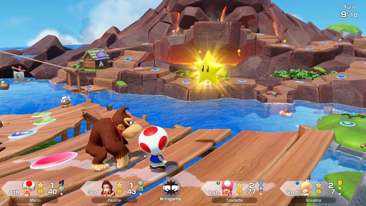 Super Mario Party Jamboree #73 Goomba Lagoon Toad vs Toadette vs ...