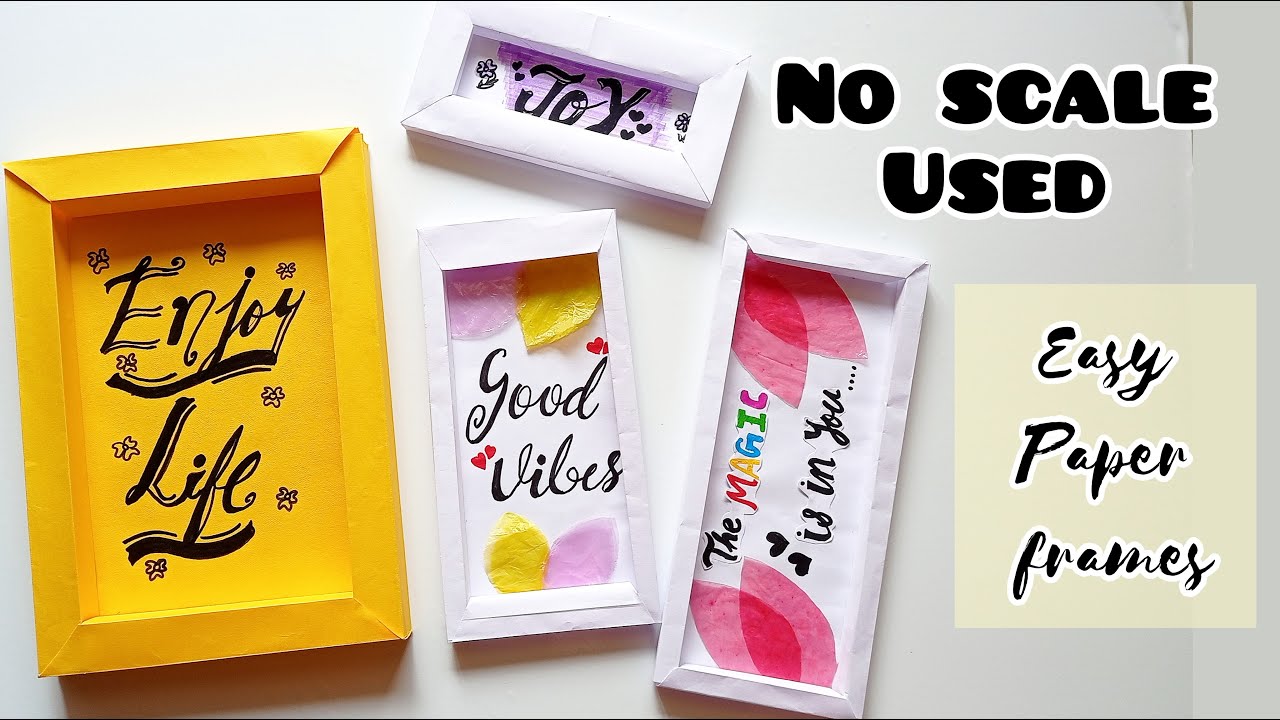 How to make PHOTO FRAME || DIY paper Frame crafts || No measurements ...