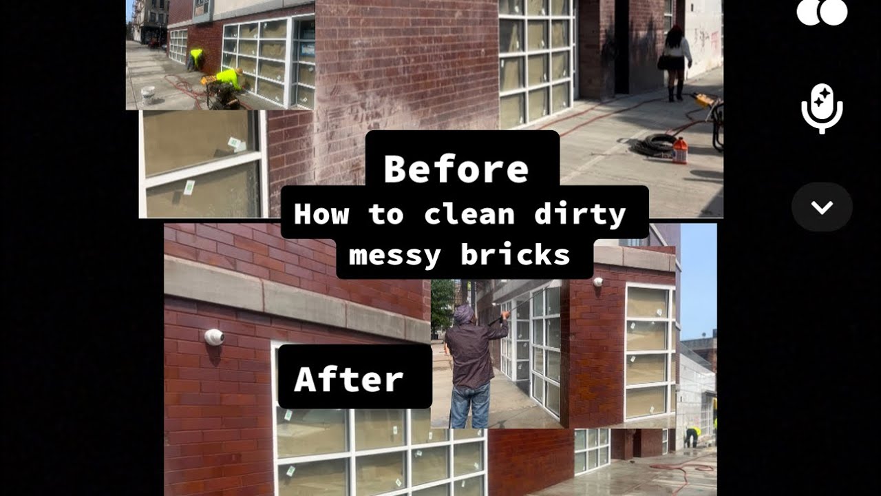 How to clean dirty bricks wall - YouTube
