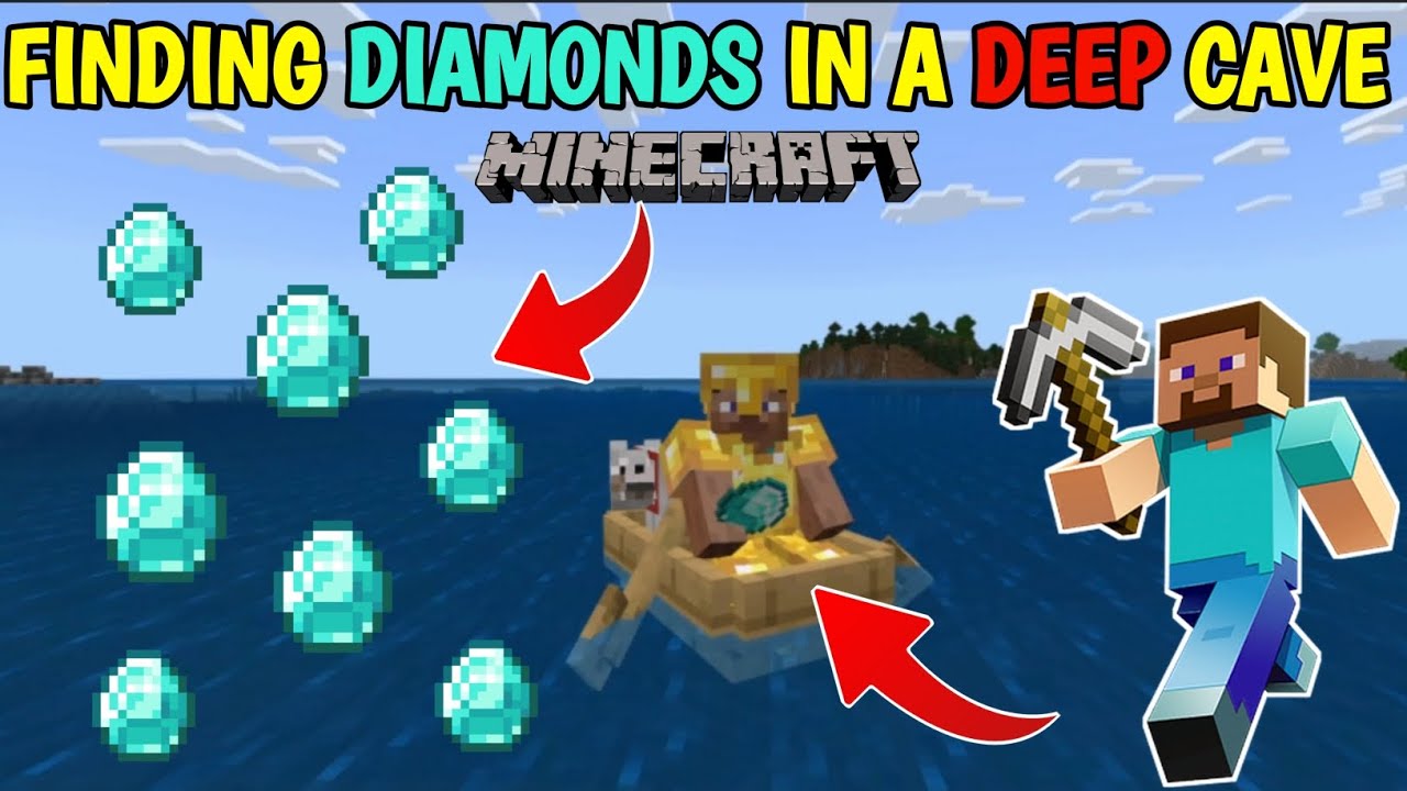 Finding diamonds in deep cave in #minecraft || diomonds cave - YouTube