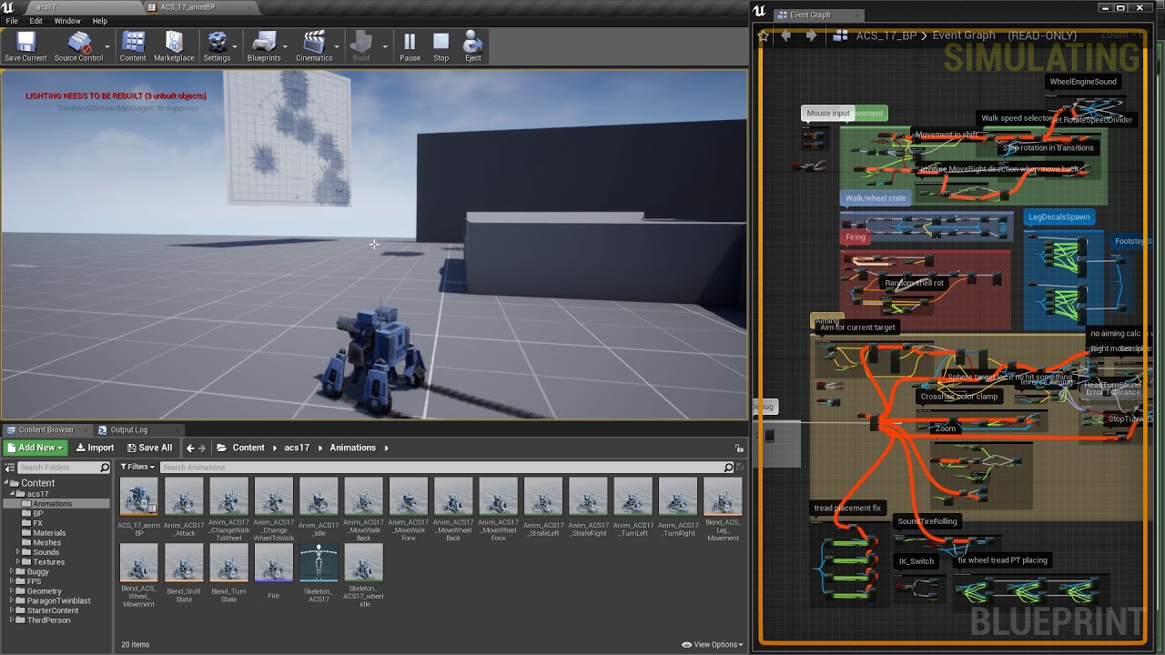 ACS 17 robot setup and UE4 blueprints practise. - YouTube