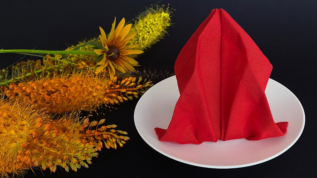 How to Fold a Napkin into a Hat - YouTube