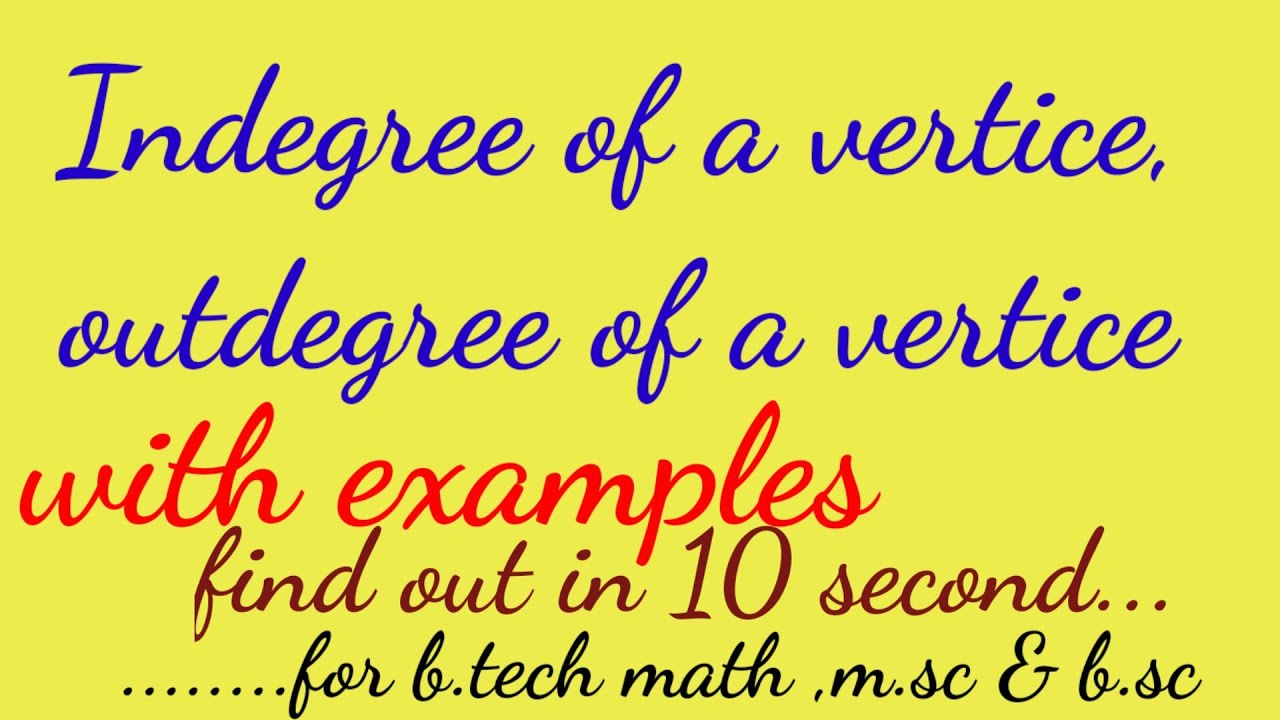 In Degree And Out Degree Of Vertex In Graph Theory With Example In Degree And Out Degree Of Vertex In Graph Theory With Example