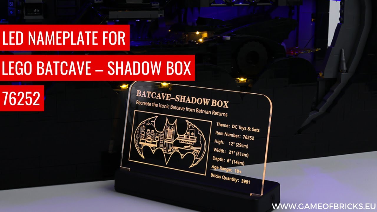 LED Nameplate for LEGO Batcave – Shadow Box 76252 - YouTube