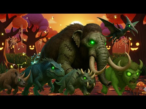🎃 ABC Prehistoric Halloween Animals Song 🦖👻 | Dinosaur Sounds & Alphabet A–Z 🎵 | Jumpy Jungle TV