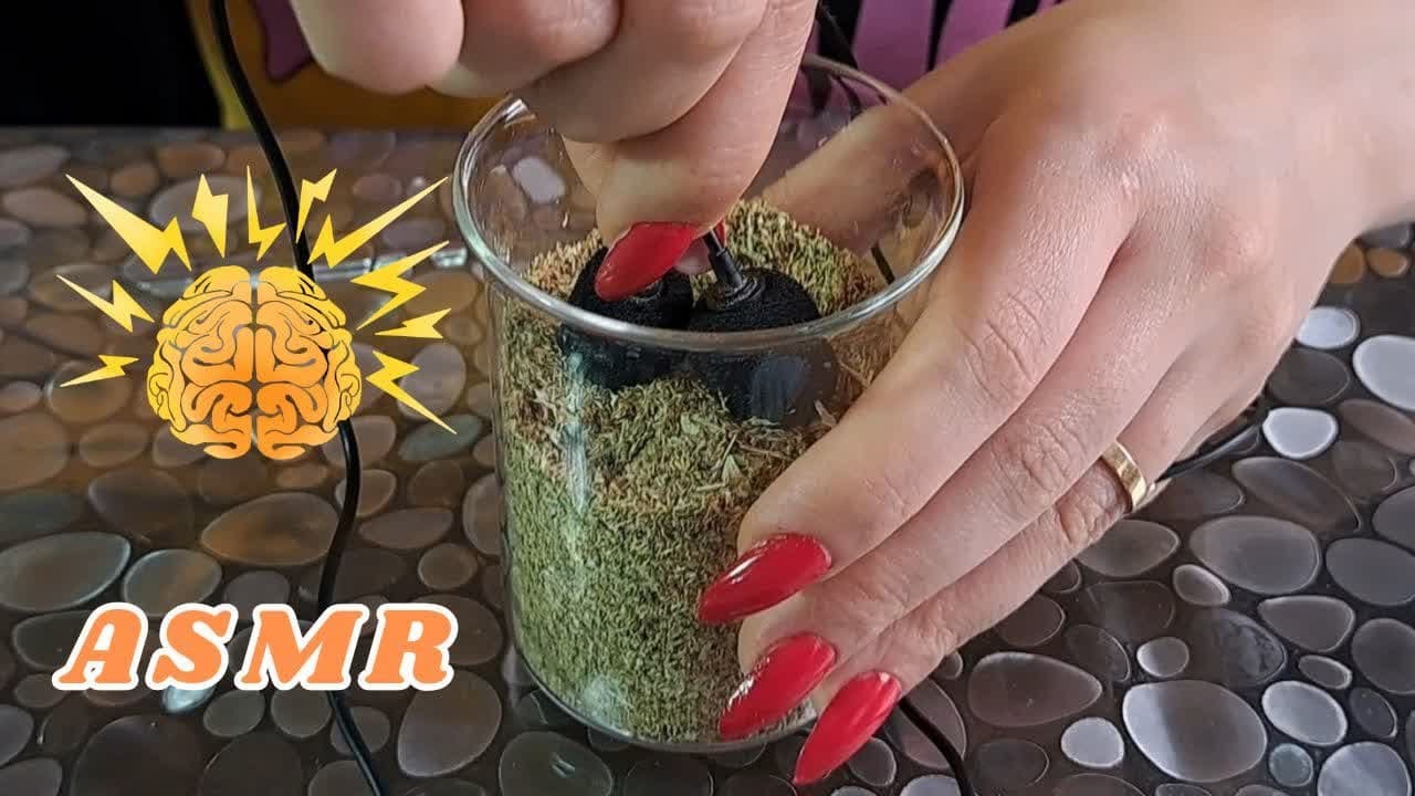 ASMR SOUNDS/ endless tingling & scratch sound & brain caress in glass ...