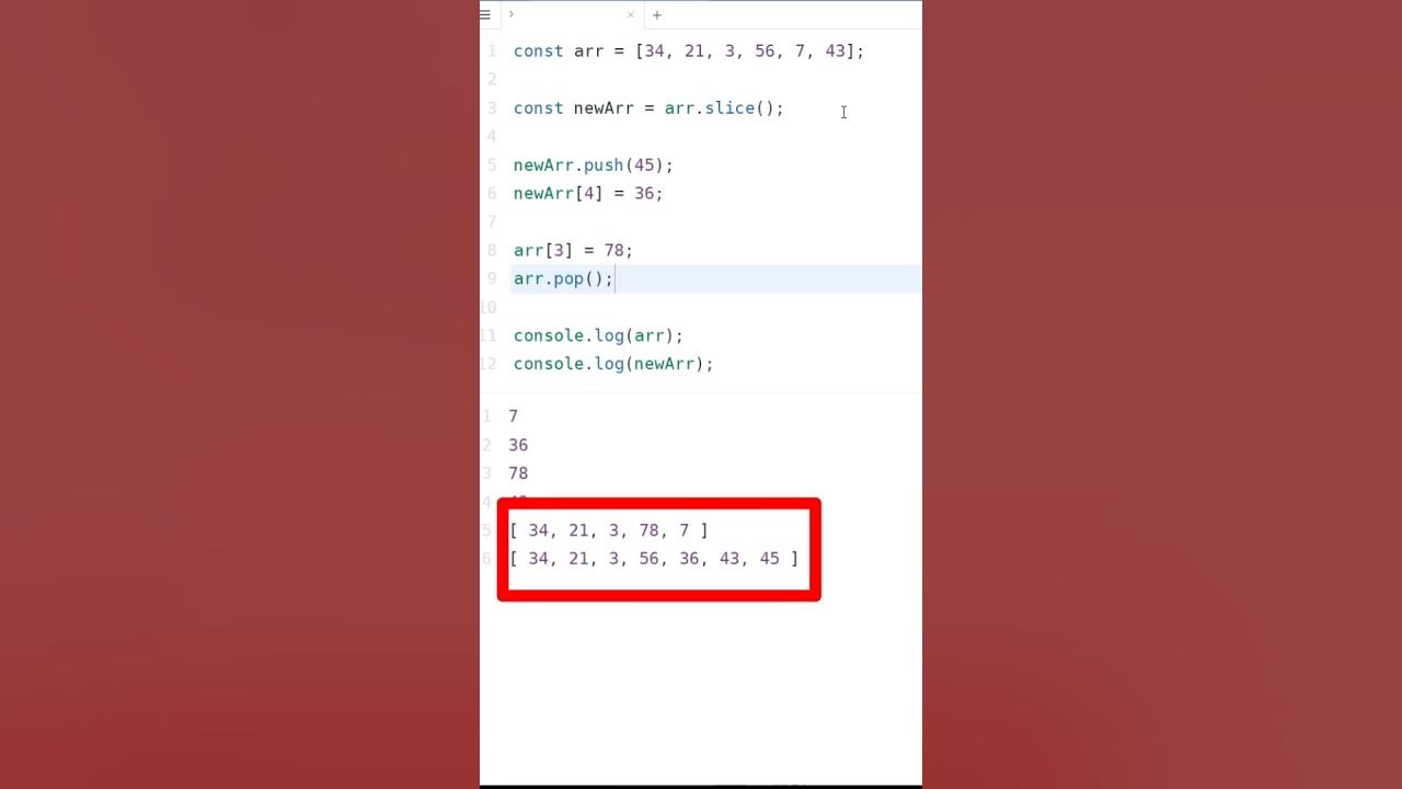 Slice Part 2 Javascript Array Tamil Learn In Tamil Lit Shorts Youtube