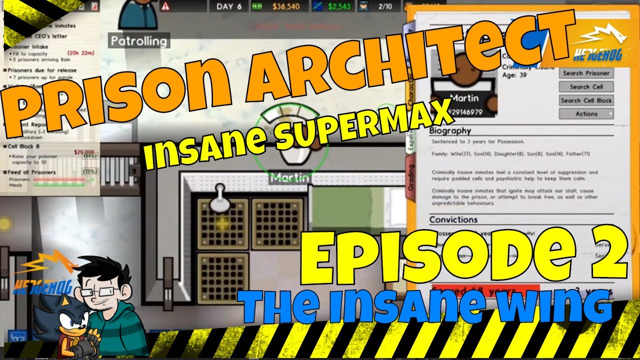PRISON ARCHITECT – Psych Ward | Insane Supermax | Ep2 - The Insane Wing ...