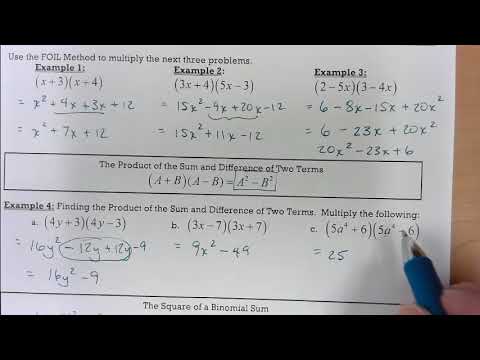 MATH 1030 Section 5 3 Special Products - YouTube