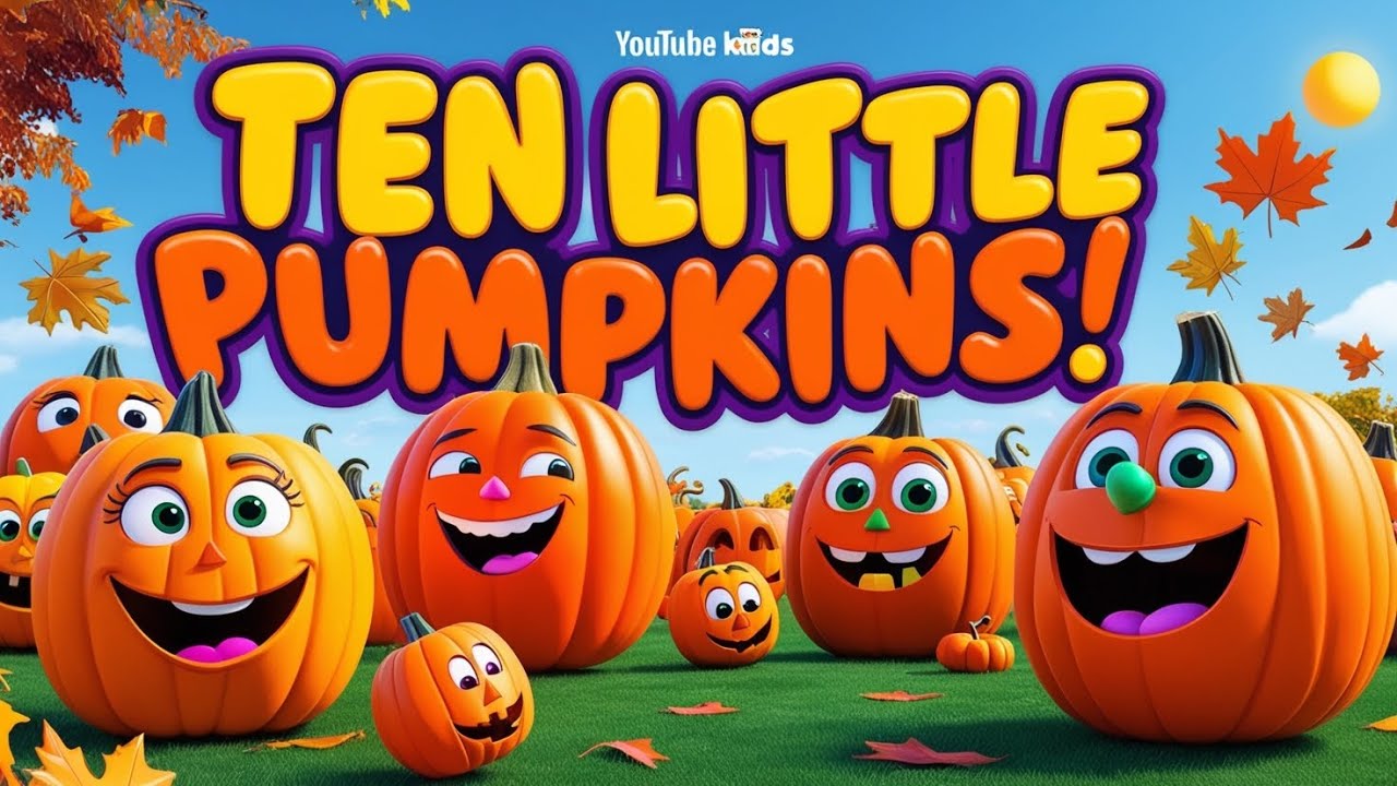 Ten Little Pumpkins 🎃 | Fun Counting Song for Kids | Preschool ...