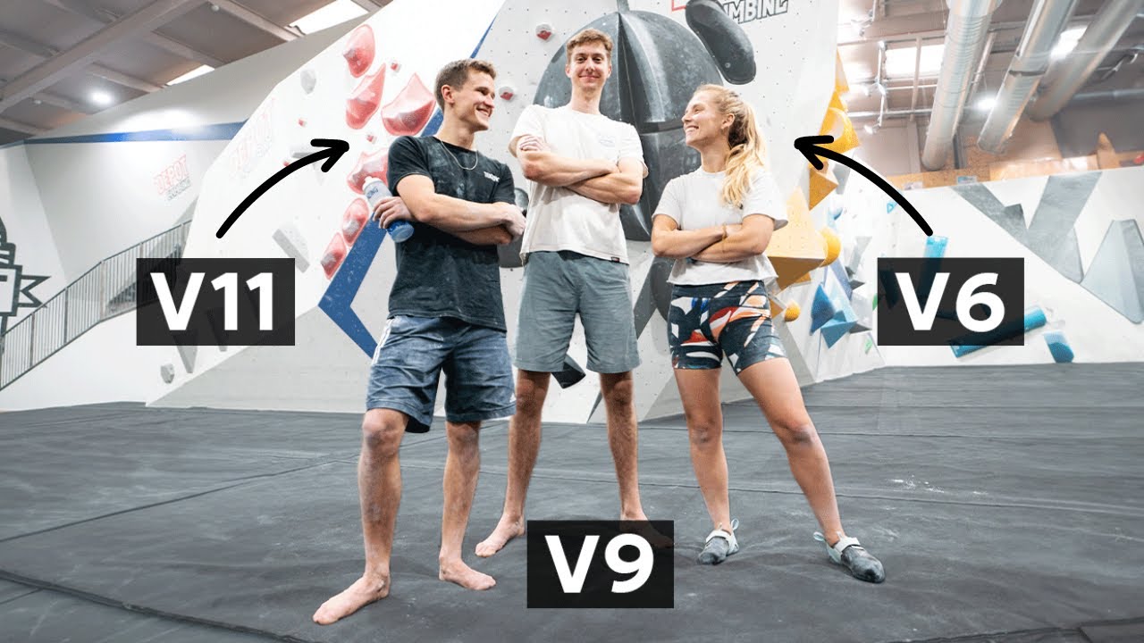 V6 vs V9 vs V11 Climbers COMPARED Indoor Bouldering - YouTube