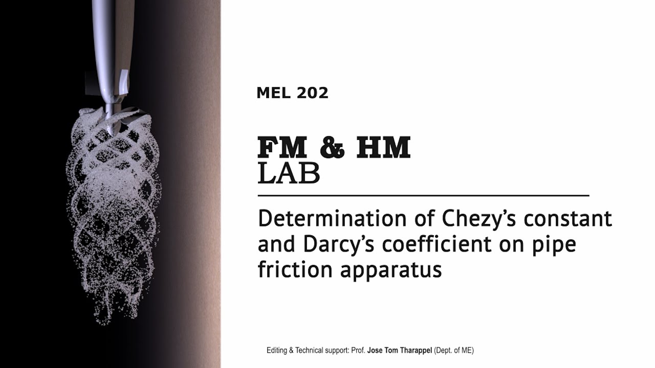 Determination of Chezy’s constant and Darcy’s coefficient | FM & HM Lab ...