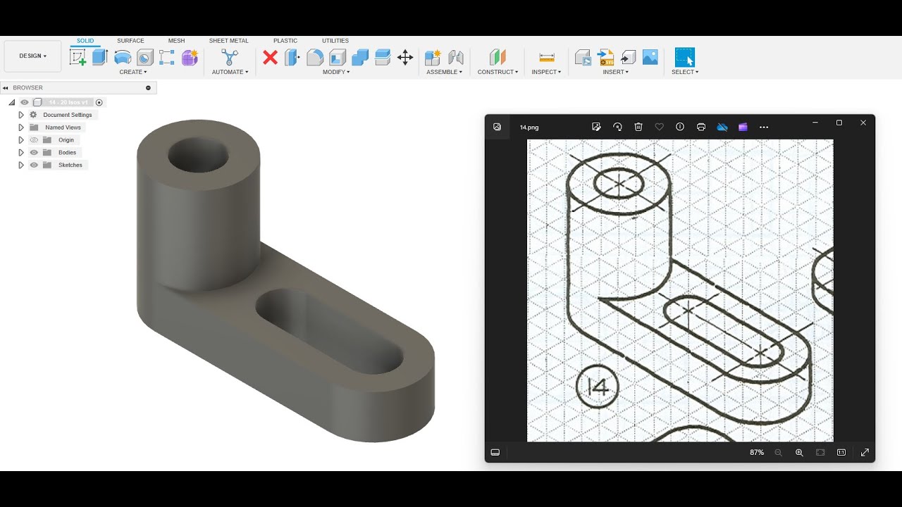 Autodesk Fusion Tutorial - 3D Modeling - 20 Isos Project - Solid Model ...