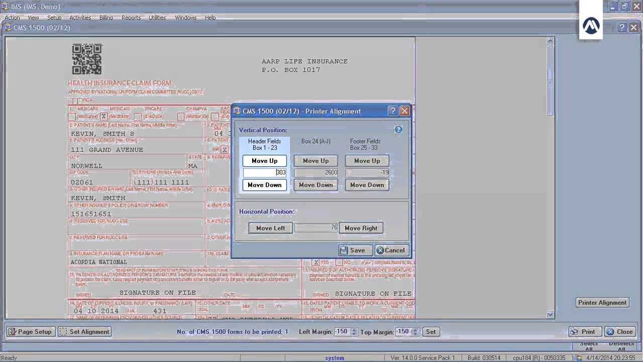CMS 1500 Form Alignment - YouTube