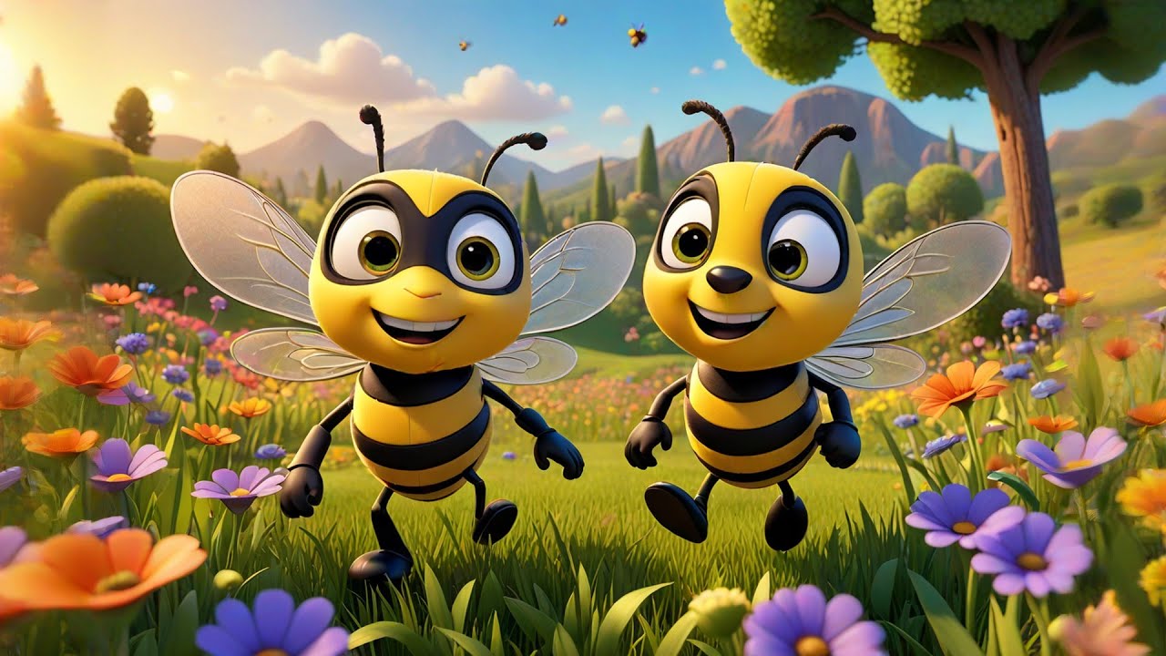 Five Busy Bees Buzz Buzz Buzz | Bee Song for Kids | Counting Rhyme and ...