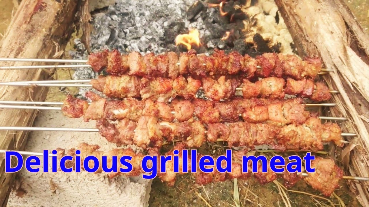 Delicious grilled meat | highland life - YouTube