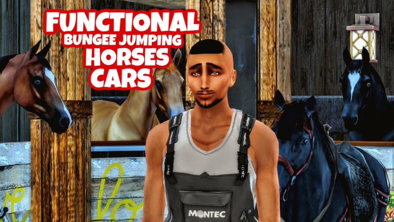 SIMS 4 FUNCTIONAL CARS, HORSES, AND BUNGEE JUMPING | THE SIMS 4 ...