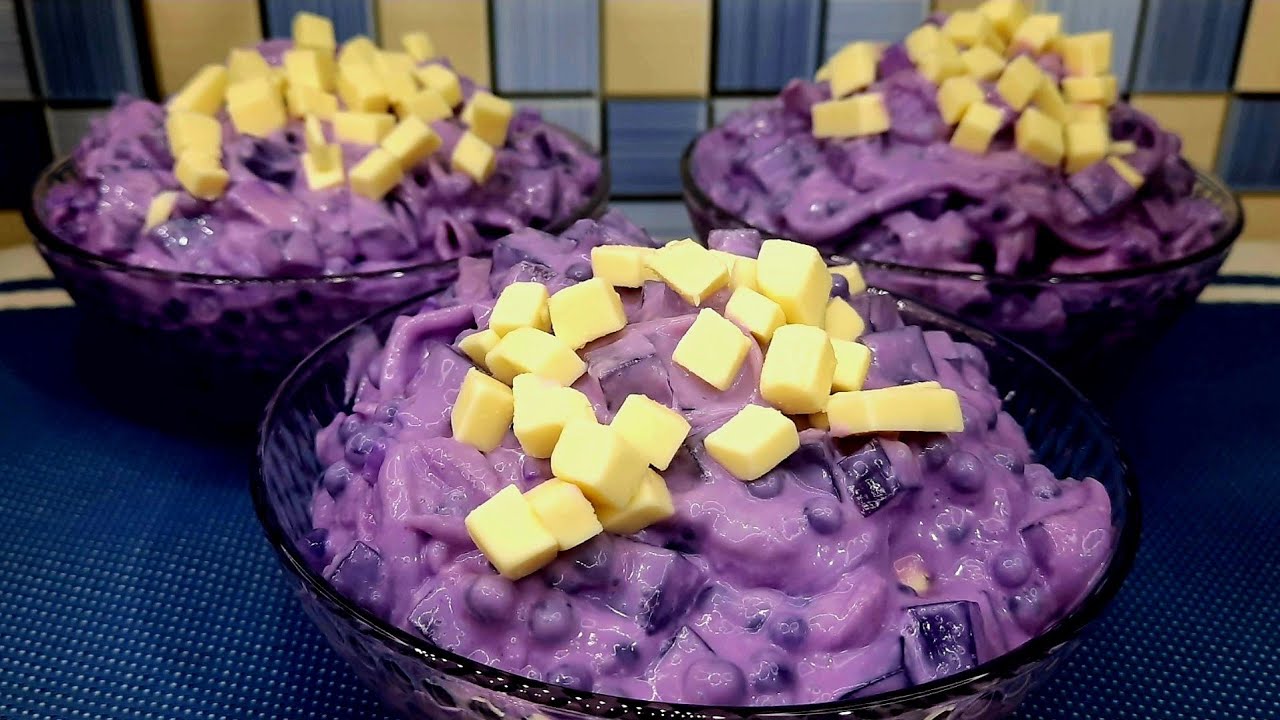UBE CHEESE MACAPUNO JELLY SALAD MASARAP AT MURANG DESSERT HINDI KA ...