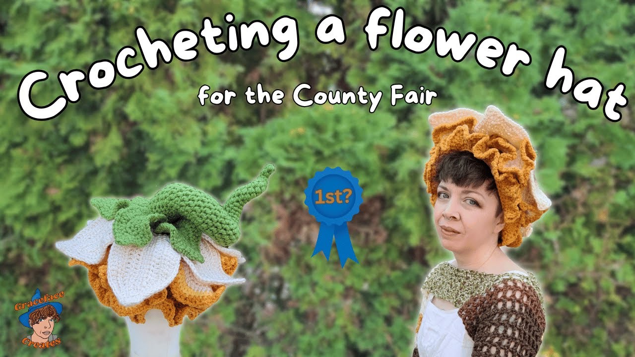 I made a crochet flower hat for the County Fair - A Graceface Creates ...