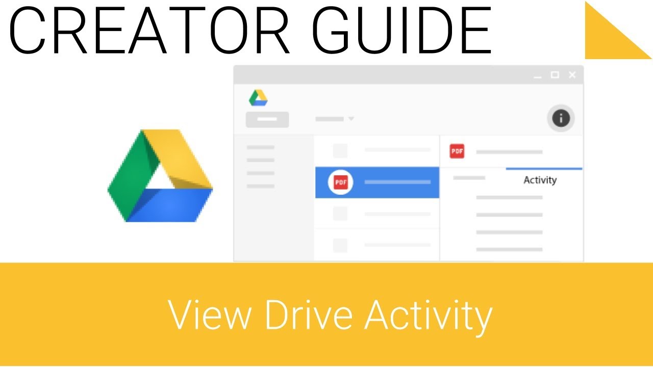 How to View Drive activity information - YouTube
