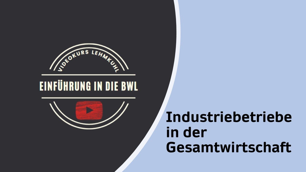 Einführung in die BWL Folge 5 - Industriebetriebe in der ...