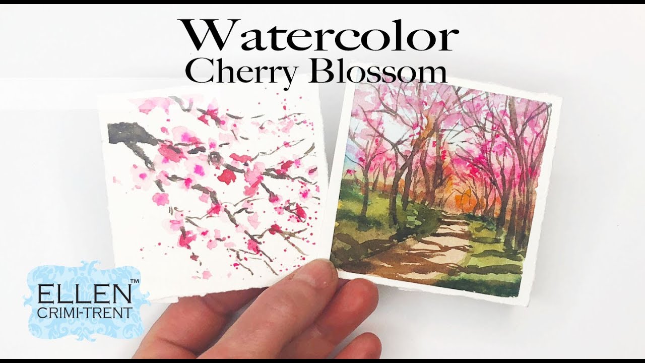 Watercolor Cherry Blossom Tutorial/ Mini Monday Madness - YouTube