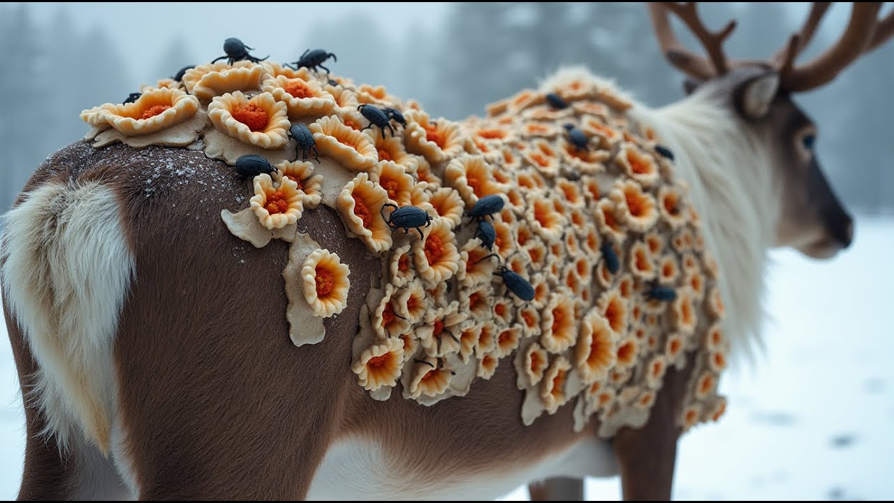 A REINDEER was injured by barnacles and parasites, A rescue team ...