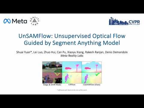 [CVPR 2024] UnSAMFlow: Unsupervised Optical Flow Guided by Segment Anything Model - YouTube