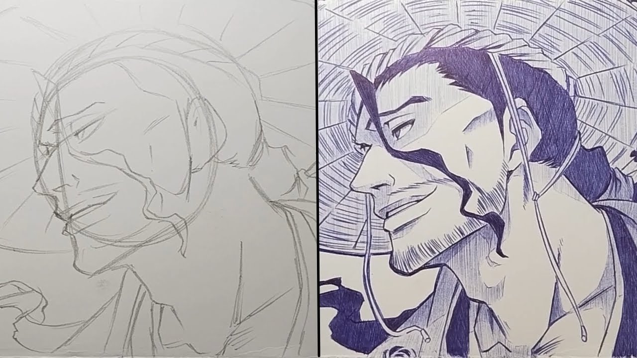 How To Draw Shunsui Kyoraku Step By Step - [Bleach] - YouTube