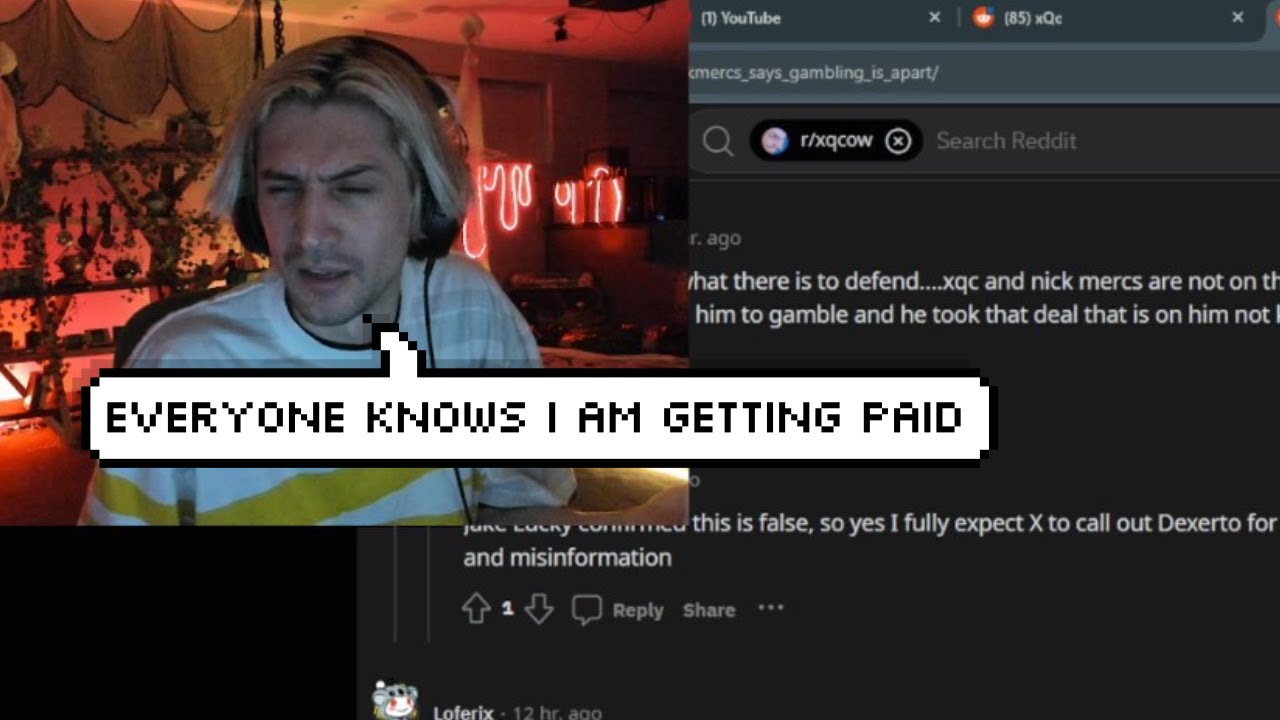 xQc Admits he Gets Paid to Gamble on Stream - YouTube