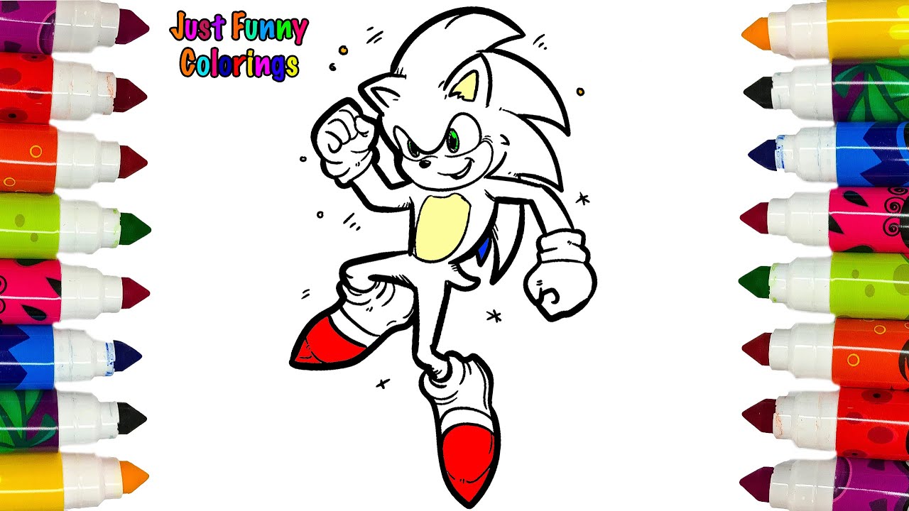 Sonic Coloring Pages - How to Draw Sonic - Sonic The Hedgehog - YouTube