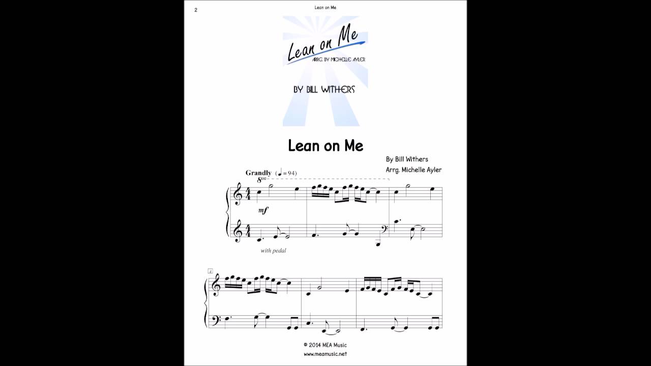 Lean On Me Piano Cover - YouTube