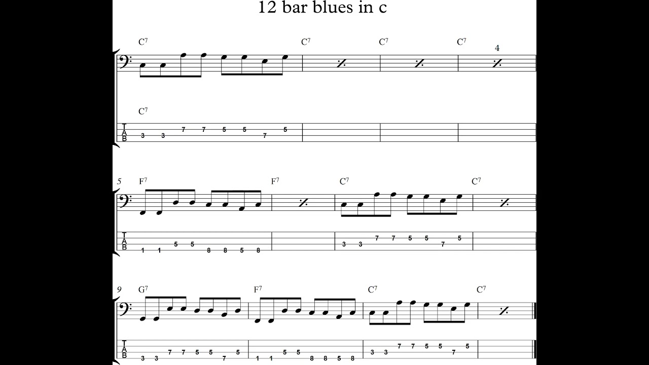12 bar blues in c - YouTube