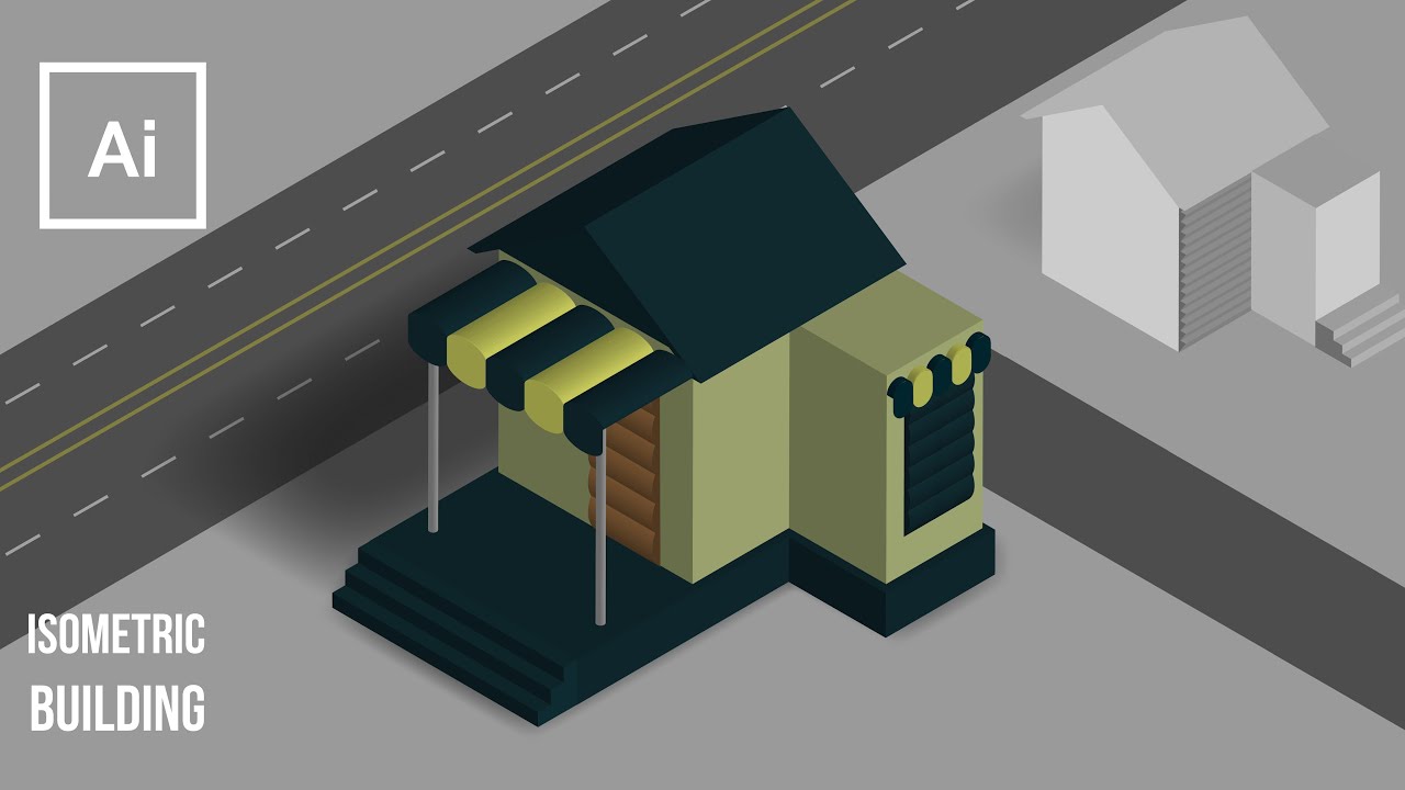 How to Draw Isometric House in Adobe Illustrator - YouTube