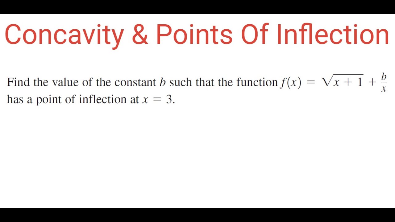 CONCAVITY & POINTS OF INFLECTION: Find b For f(x) With Inflection Point ...