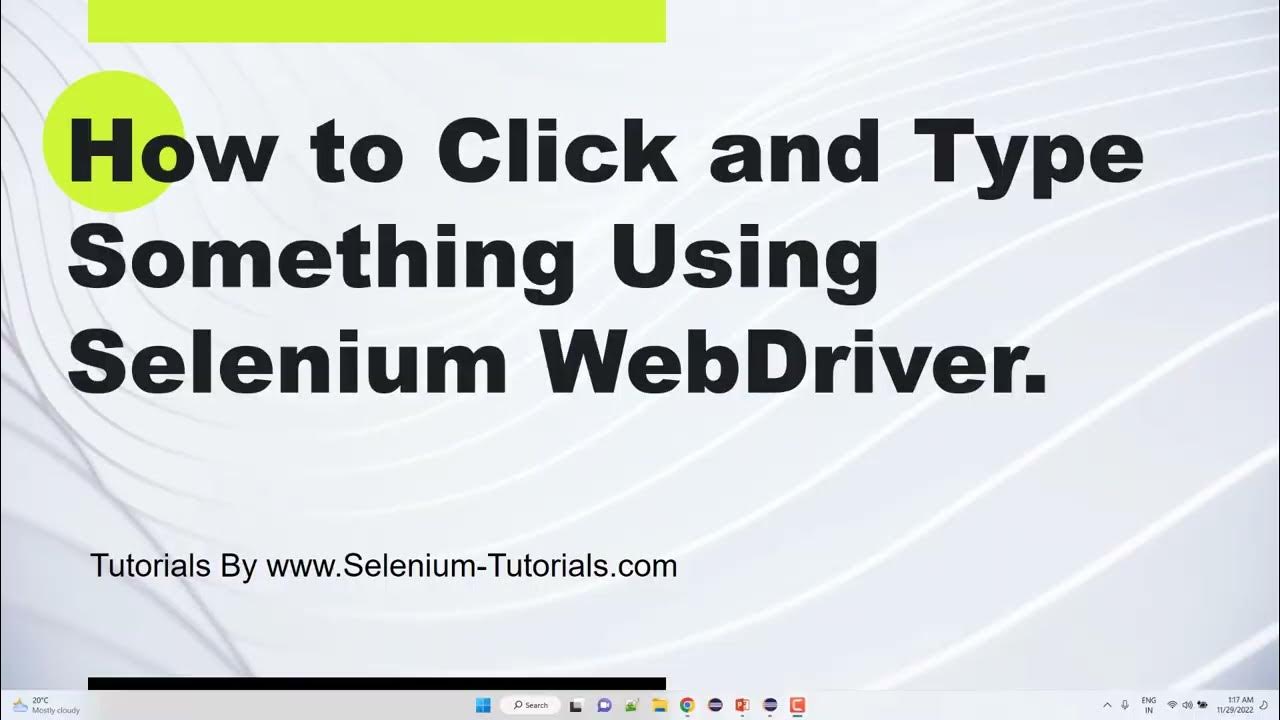 Click and SendKey Operations in Selenium Webdriver - YouTube