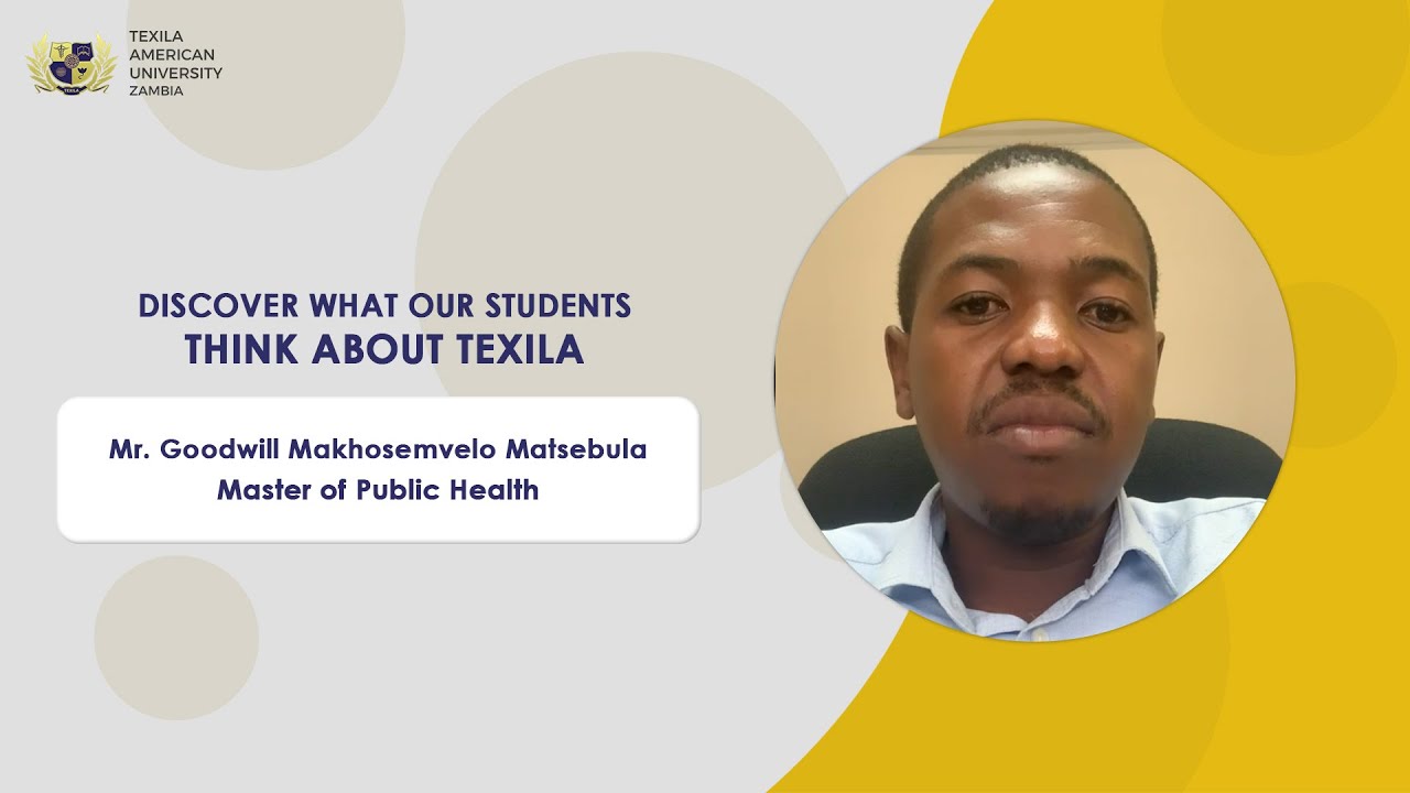 A New Era in Health: Mr. Goodwill Matsebula's MPH Journey| Texila ...