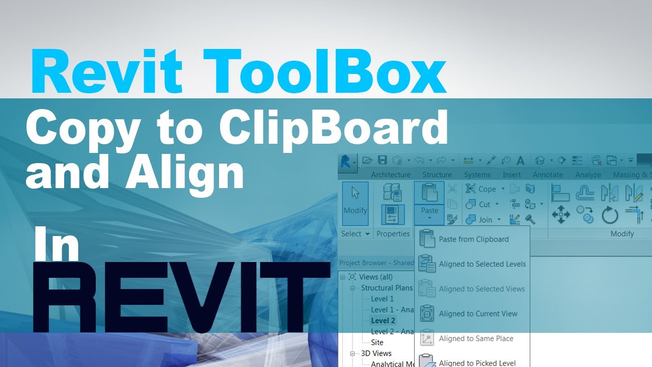 Revit ToolBox - Copy to ClipBoard and Align - YouTube