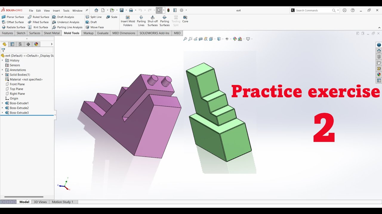 SolidWorks practice exercise 2 - YouTube