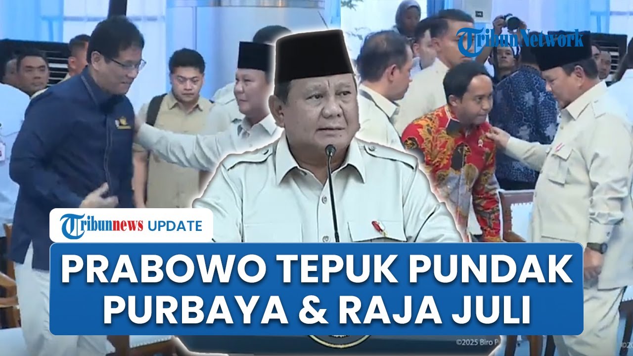 Detik-detik Prabowo Tepuk Pundak Purbaya & Raja Juli seusai Serahkan ...